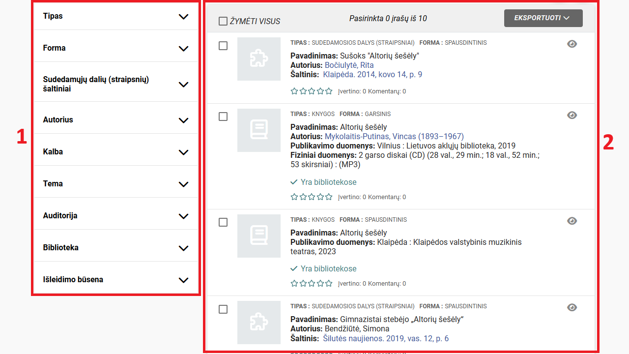 Kursas: Bibliotekų informacijos sistema | VSSA
